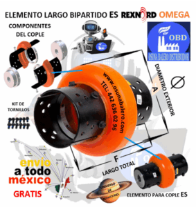 ES30 ELEMENTO ESPACIADOR OMEGA REXNORD 7300105 EXTERIOR A= 8 1/4” LARGO ...